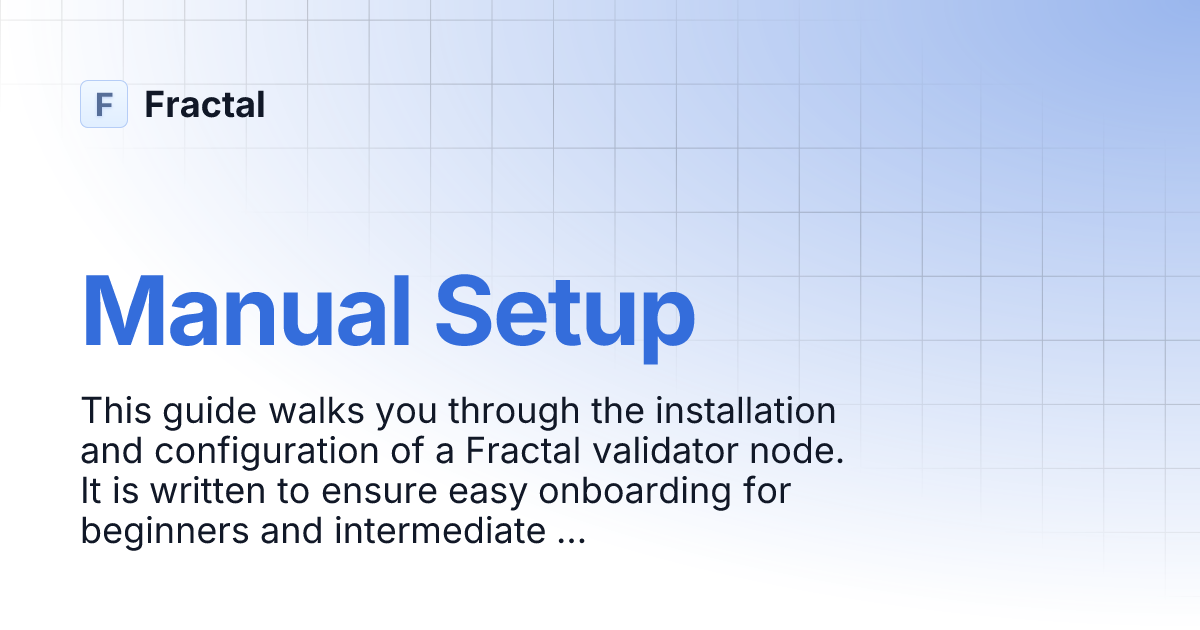 Manual Setup | Fractal